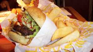 Red Robin Bleu Ribbon Burger | DoubleCheeseBlogger.com